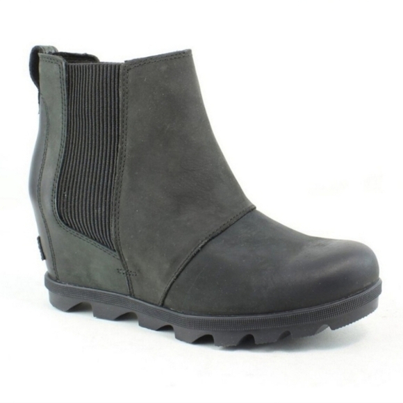 Sorel | Shoes | Sorel Joan Of Arctic Wedge Ii Distressed Black Leather ...